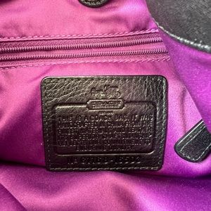 Coach | Bags | Authentic Black Leather Coach Purse Purple Interior ...